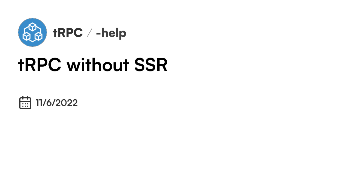 tRPC without SSR - tRPC