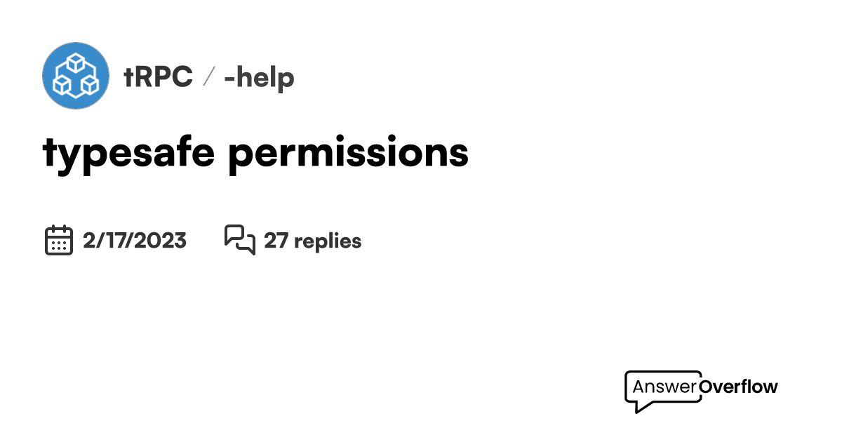 Typesafe Permissions Trpc 
