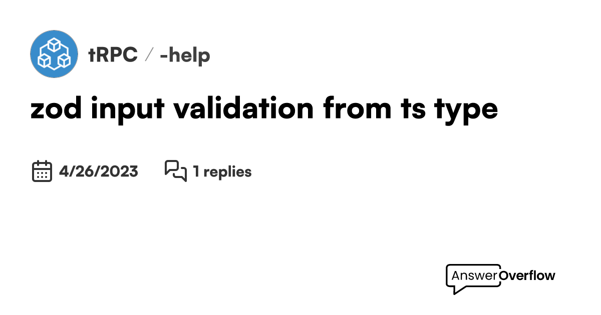 Zod Input Validation From Ts Type Trpc