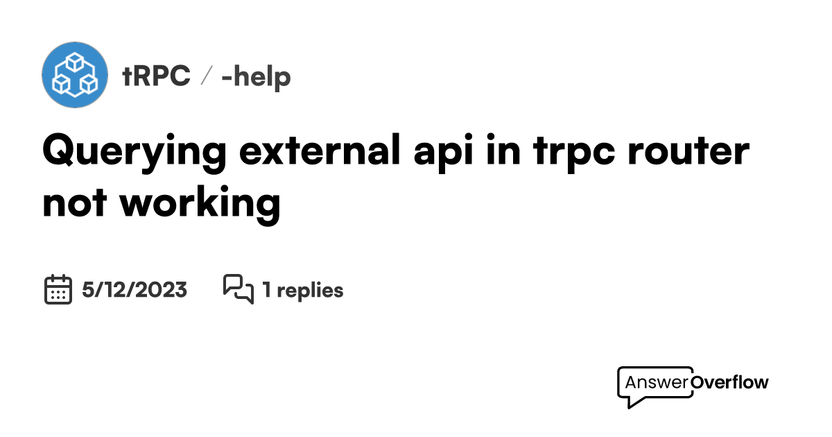Querying external api in trpc router not working - tRPC
