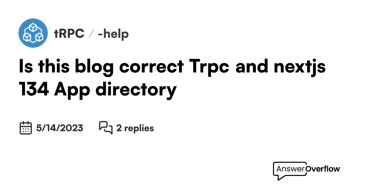 Is this blog correct? Trpc and next.js 13.4, App directory - tRPC