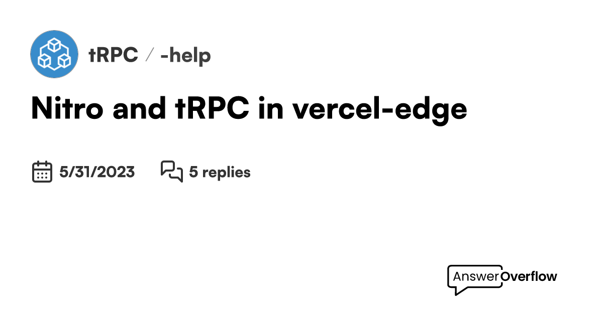 Nitro and tRPC in vercel-edge - tRPC