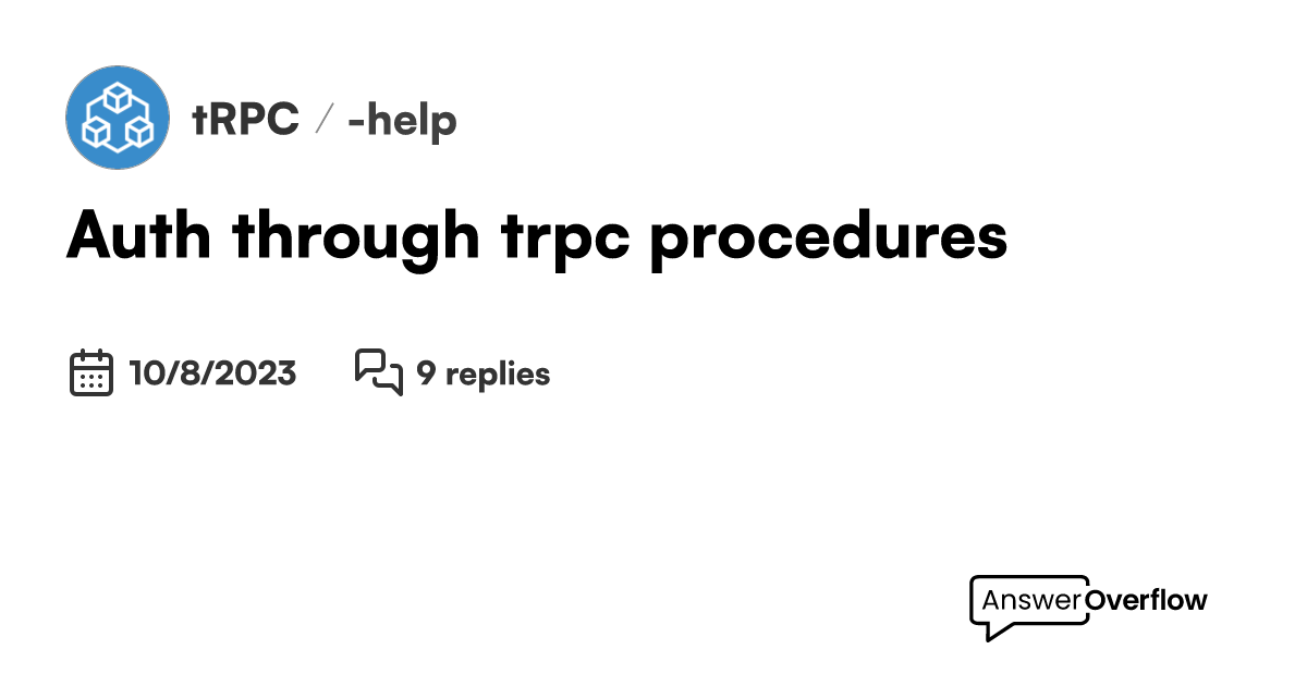 Auth through trpc procedures - tRPC
