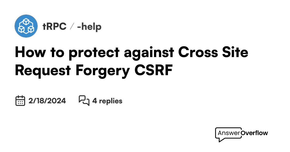 How to protect against Cross Site Request Forgery (CSRF) - tRPC