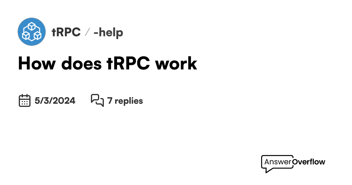 How does tRPC work? - tRPC