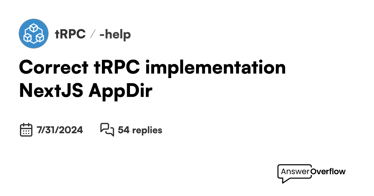 Correct tRPC implementation (NextJS AppDir) - tRPC