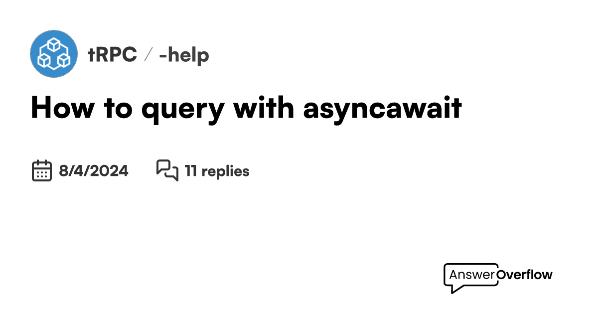 How to query with async/await - tRPC
