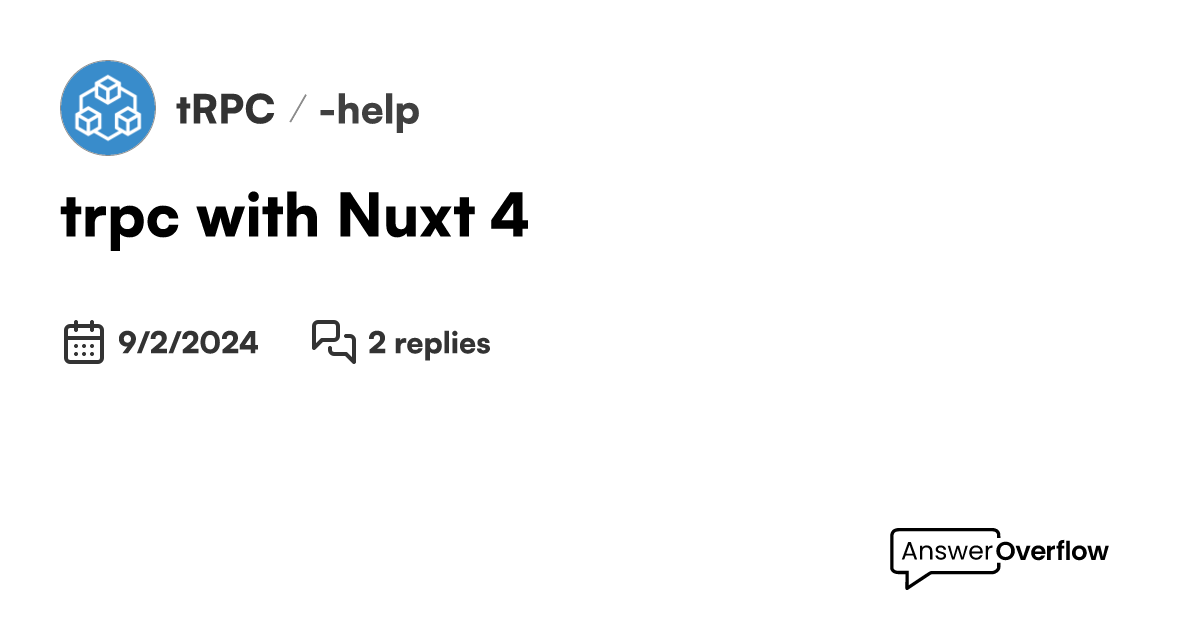 trpc with Nuxt 4 - tRPC