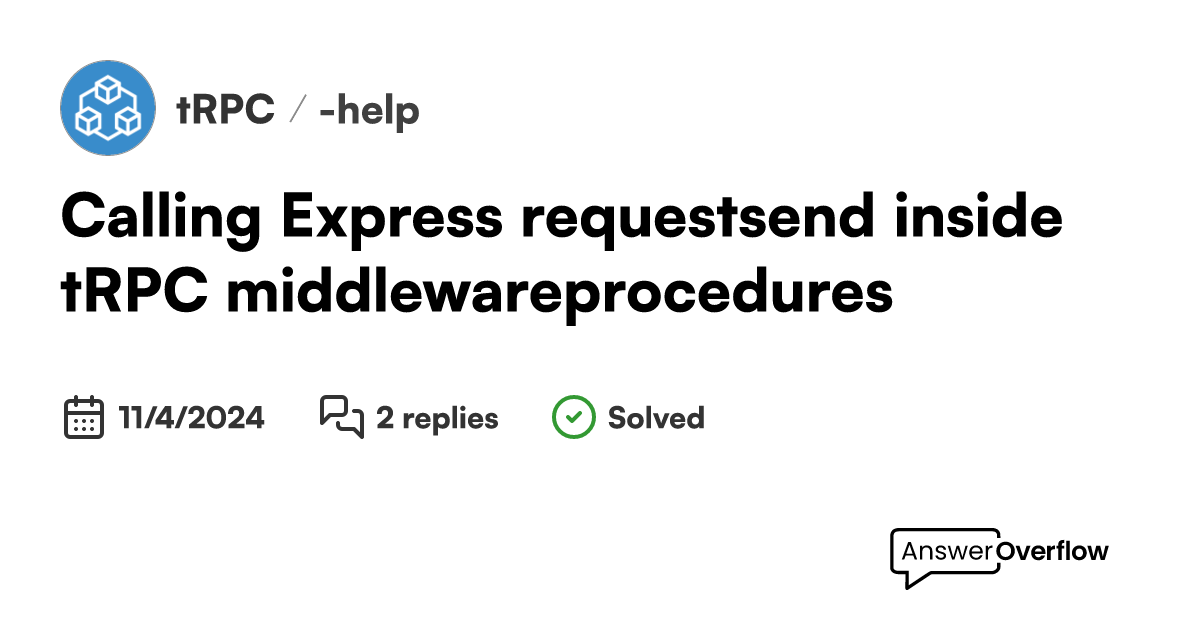 Calling Express `request.send` inside tRPC middleware/procedures - tRPC